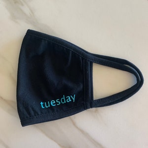 Blue Small Days of the Week Mask Set- Cotton Poly Blend-around the Ears ...