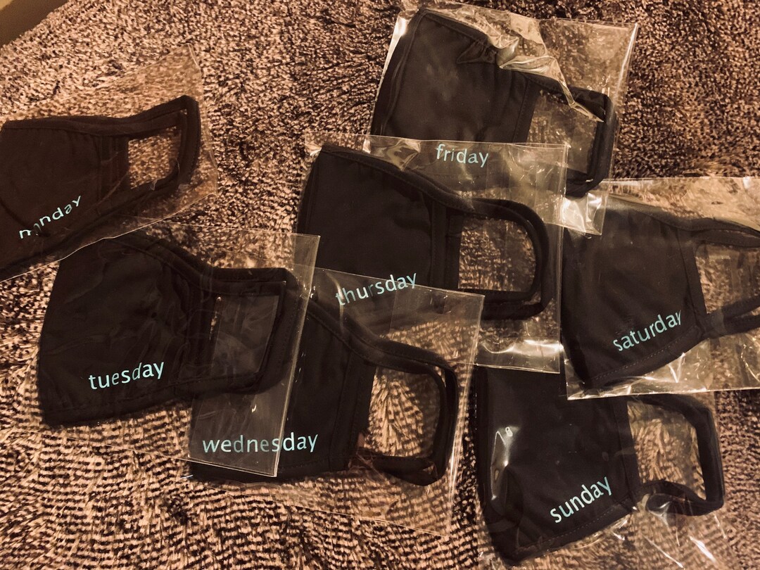 Blue Days of the Week Face Masks-adults- Washable-around the Ear - Etsy