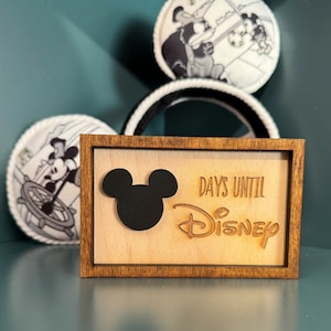 Small Countdown to Disney Framed Sign - (3" X 4.5") - Etsy