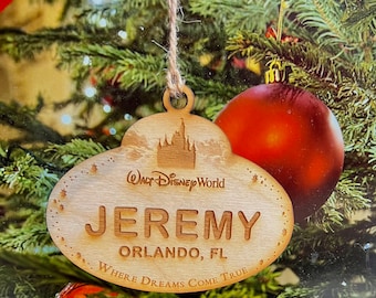 Disney Cast Member Name Tag Ornament Personalised - Etsy New Zealand