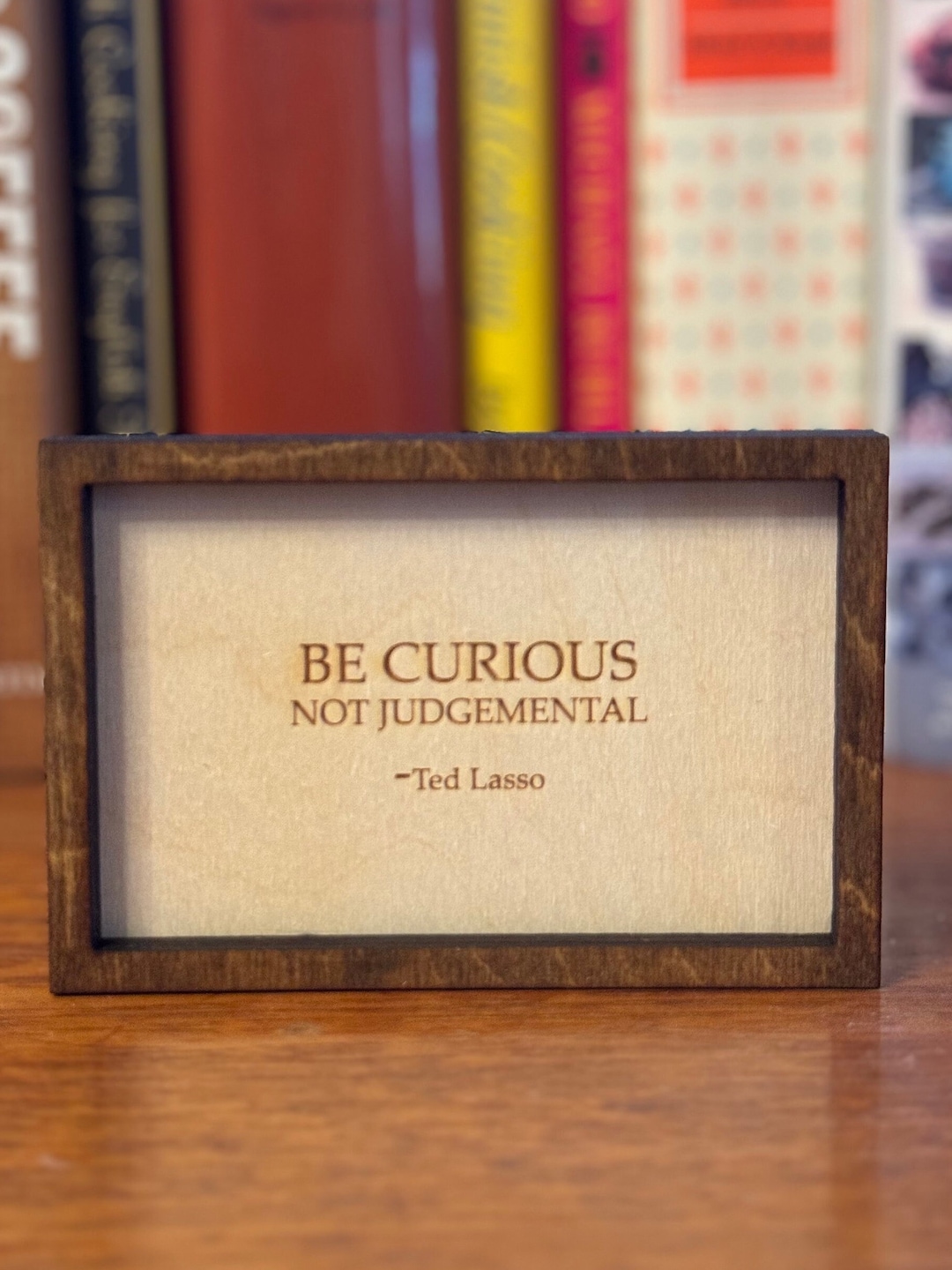 Small Be Curious Lasso Quote Framed Sign - (3" X 4.5") - Etsy