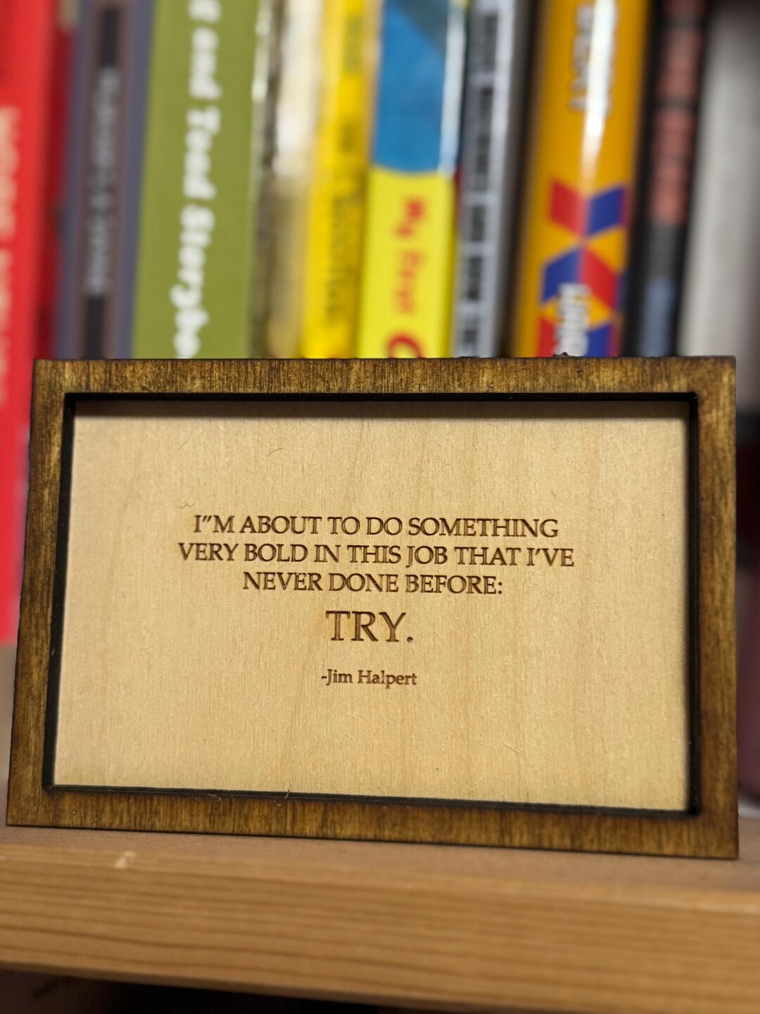 Small Jim Halpert Try Quote Framed Sign - (3" X 4.5") - Etsy