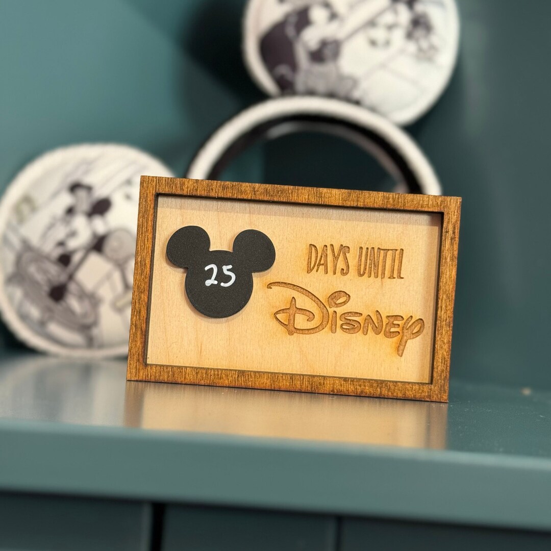 New Disney Countdown Framed Sign - Compact 3x4.5 Inch, Refreshed Design, Perfect for Disney ...