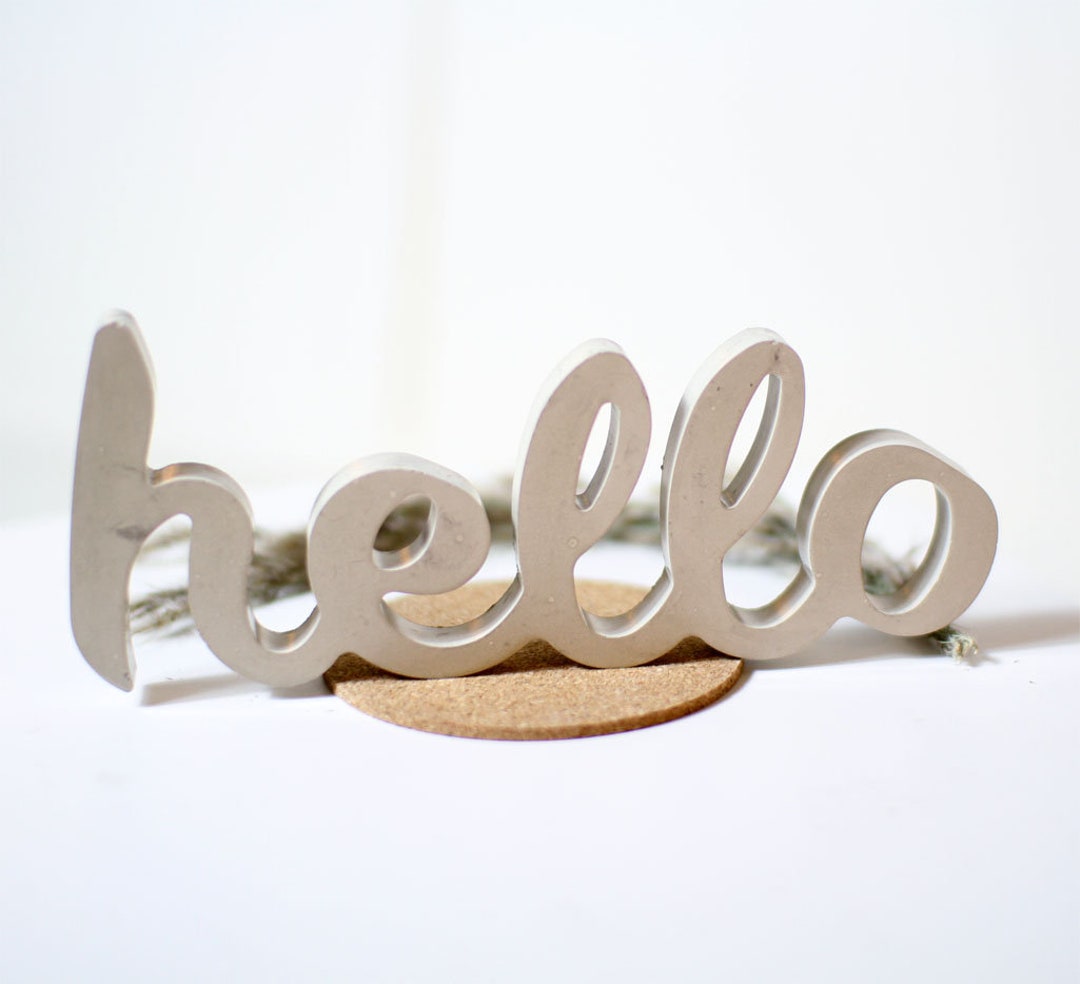 Letters "hello" Decorative Element Made of Concrete, Beautiful ...