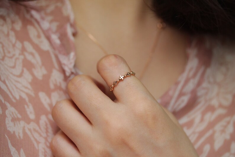 Kyrie Rosary Ring 14k 18k Gold - Etsy