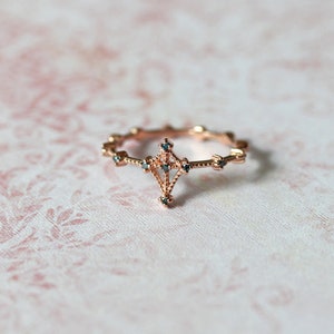 Caritas Rosary Ring 14k 18k Solid Gold CZ Diamond Catholic Ring - Etsy