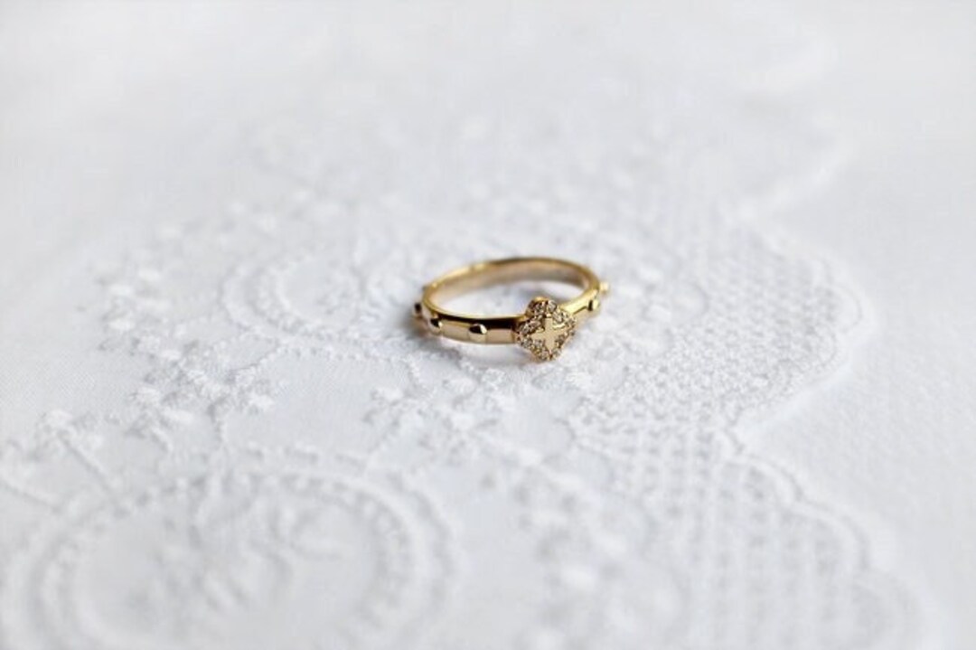 Noel Rosary Ring II 14k 18k Solid Gold Catholic Ring - Etsy