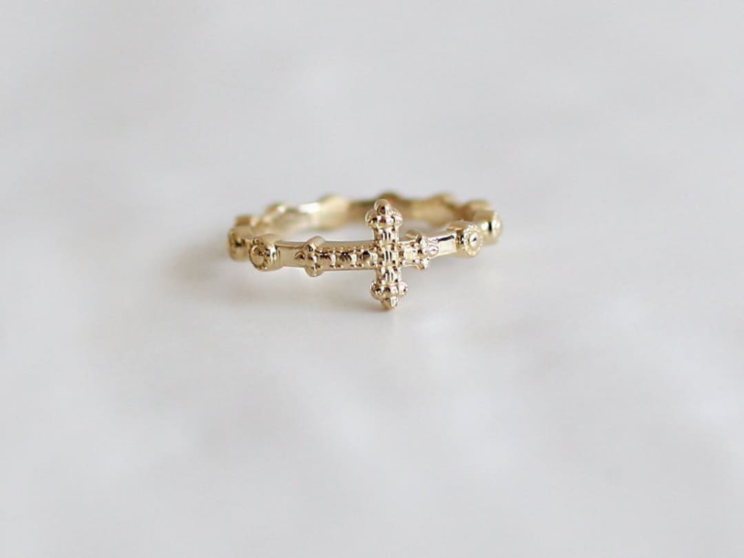 Classic Rosary Ring 14k 18k Solid Gold Catholic Ring - Etsy