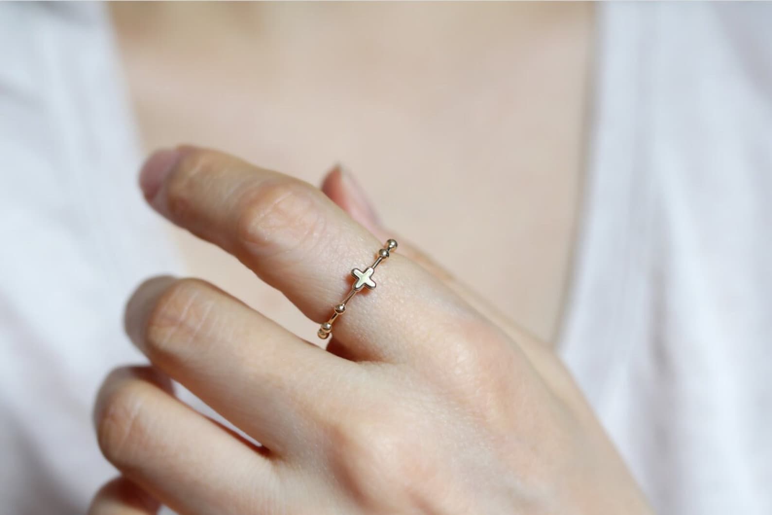 Romantic Rosary Ring II 14k 18k Solid Gold Catholic Ring - Etsy