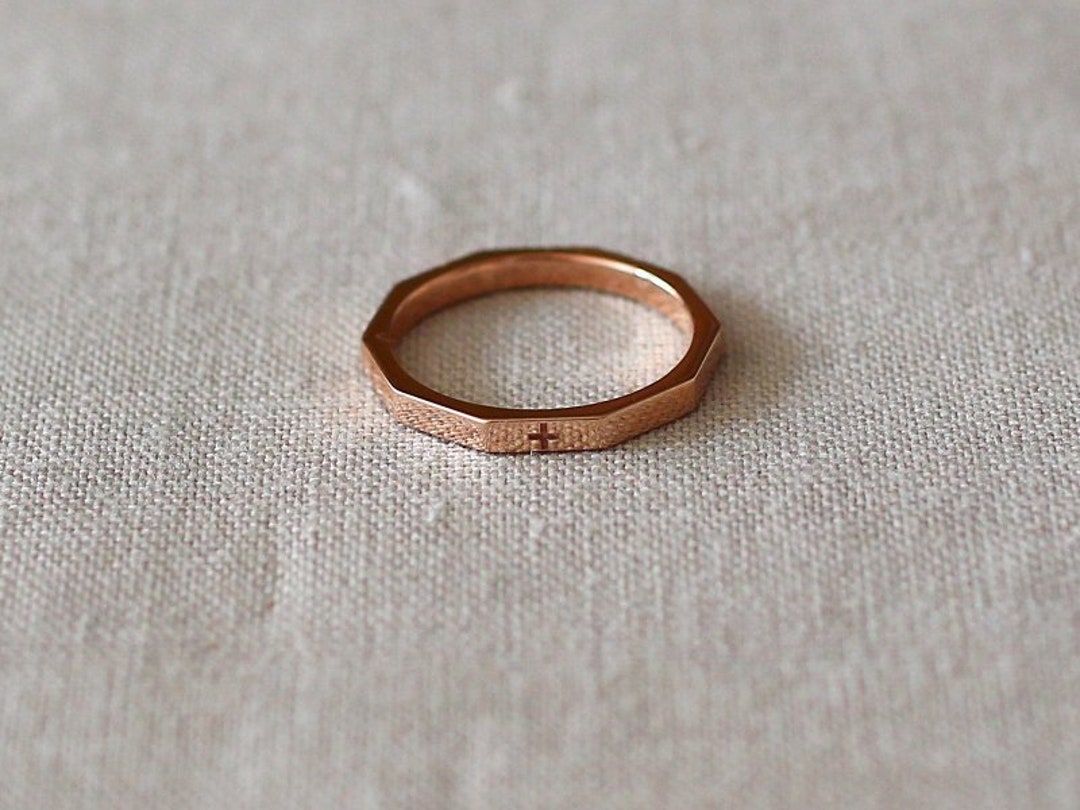 Decagon Rosary Ring III 2.2 14k 18k Solid Gold Catholic Ring - Etsy