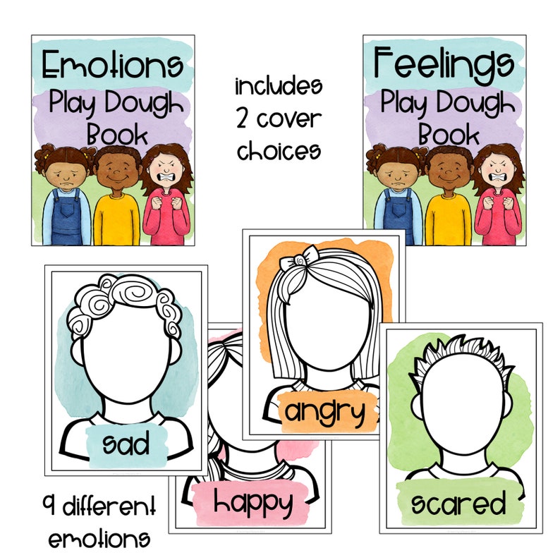 Emotions Play Dough Books Printables, Calm Down Corner, Calm Down Kit ...