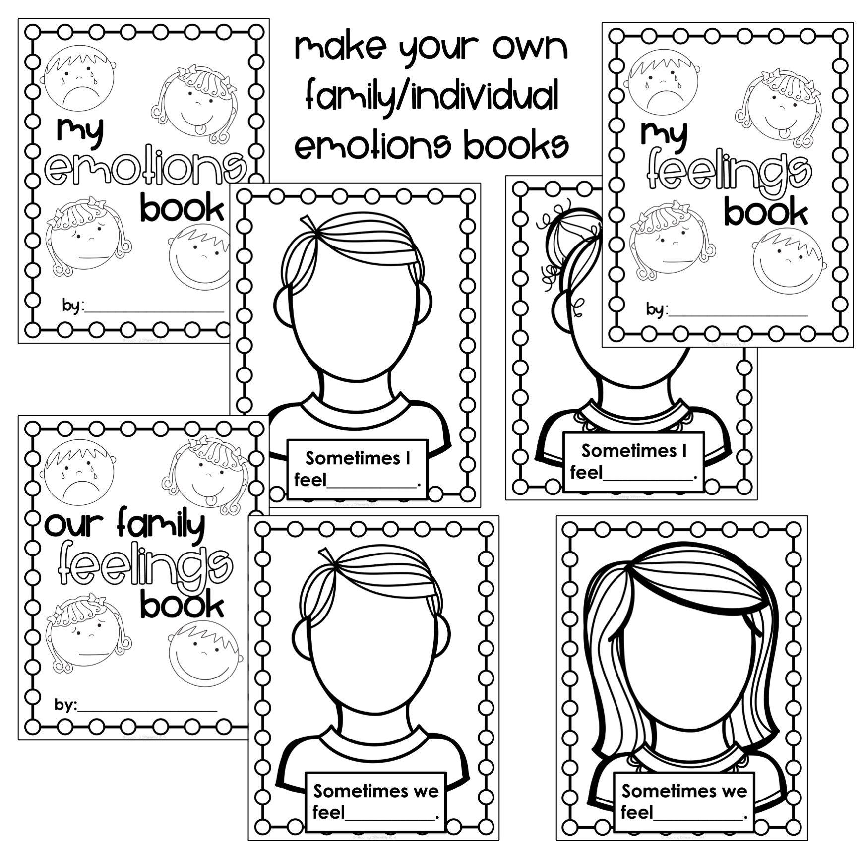 Emotions Play Dough Books Printables, Calm Down Corner, Calm Down Kit ...