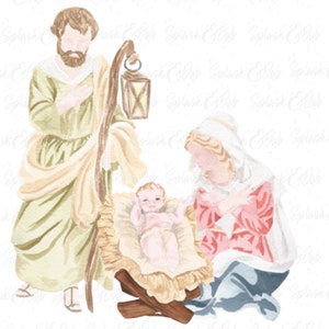 Christmas Watercolor Clipart Nativity Jesus Christ Wise Men - Etsy