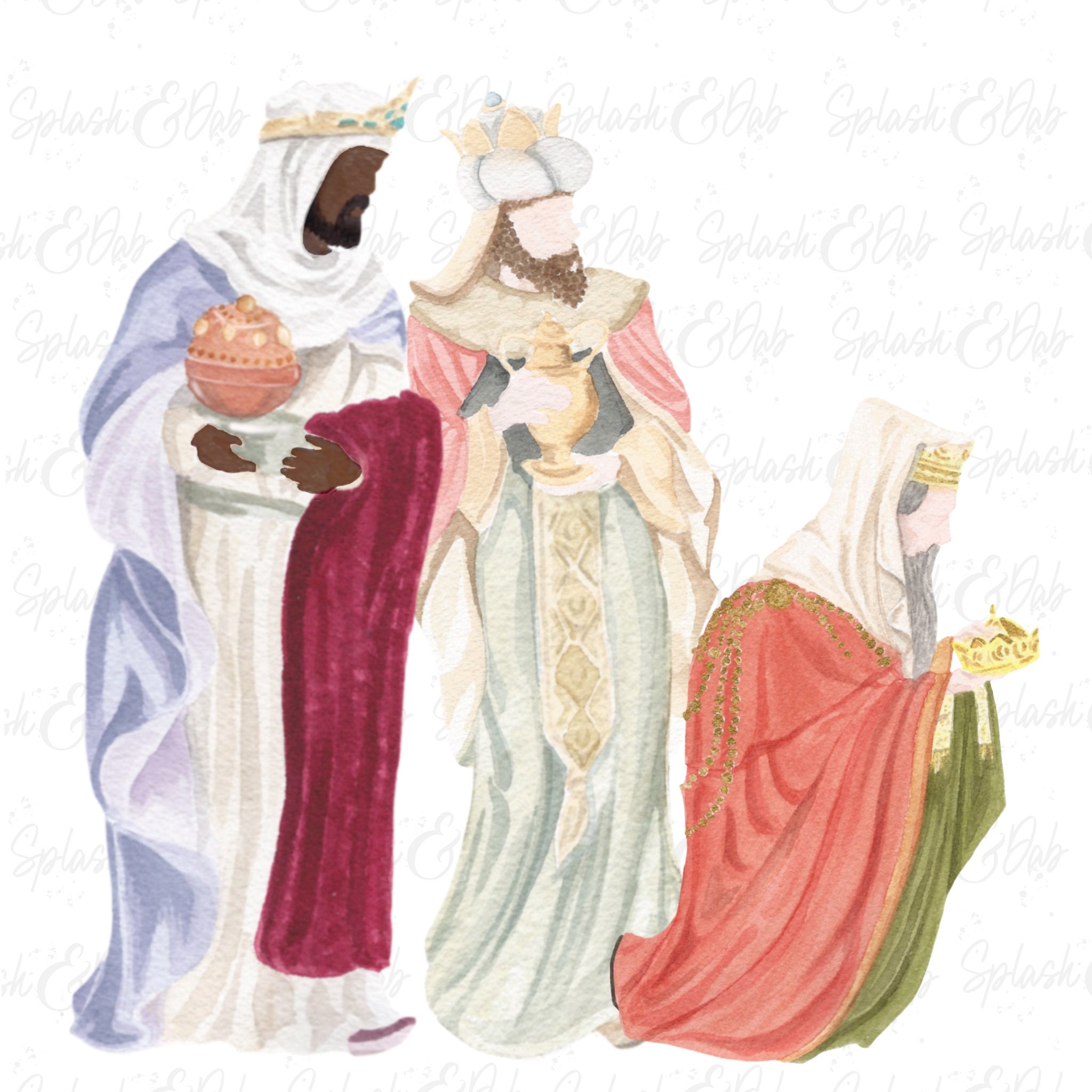Christmas Watercolor Clipart Nativity Jesus Christ Wise Men - Etsy