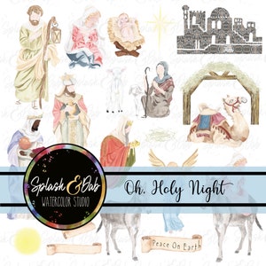 Christmas Watercolor Clipart Nativity Jesus Christ Wise Men - Etsy