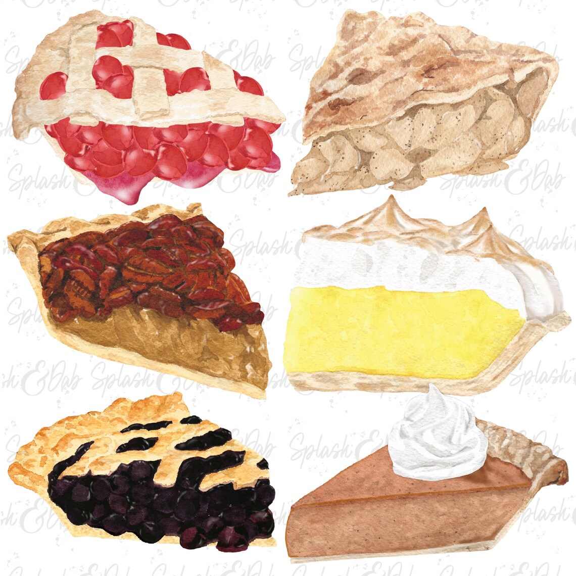 Baked Goods Watercolor Clipart Food Illustration Bakery | Etsy