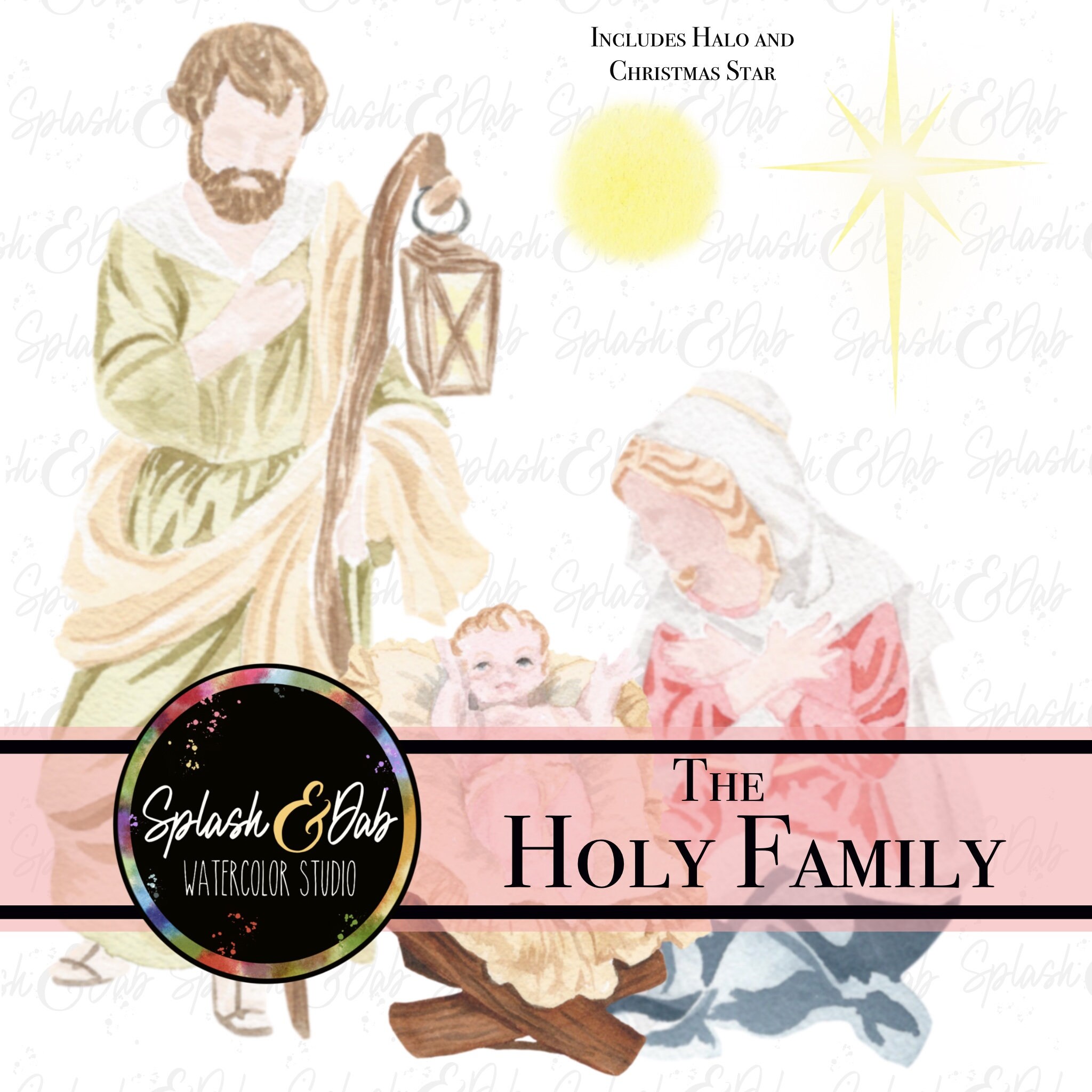 Watercolor Holy Family Clipart Christmas Clipart Mary - Etsy