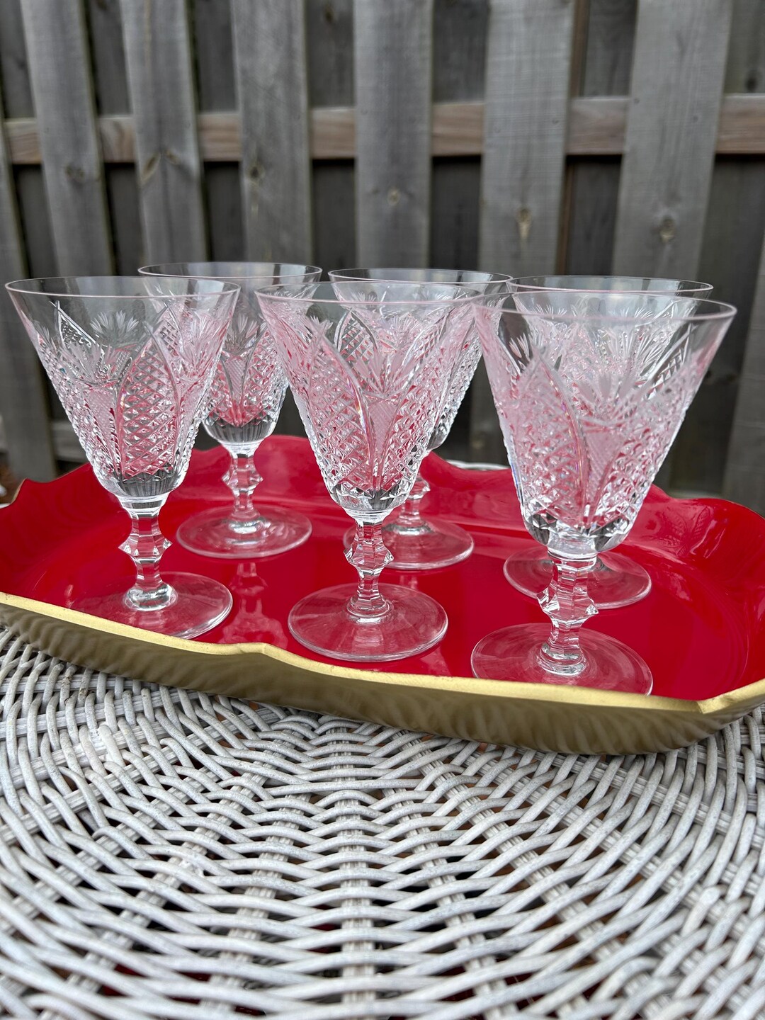 Set of Six Dunmore Pattern Waterford Crystal Red Wine Glasses - Etsy