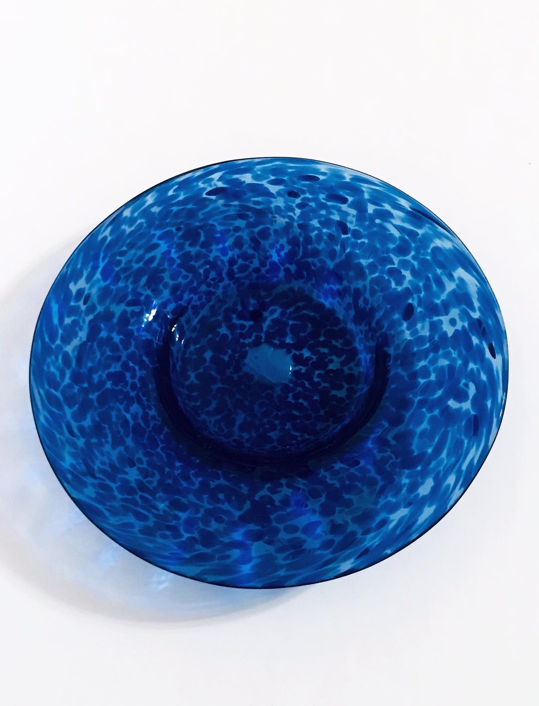 Vintage Cobalt Blue Art Glass Dish - Etsy