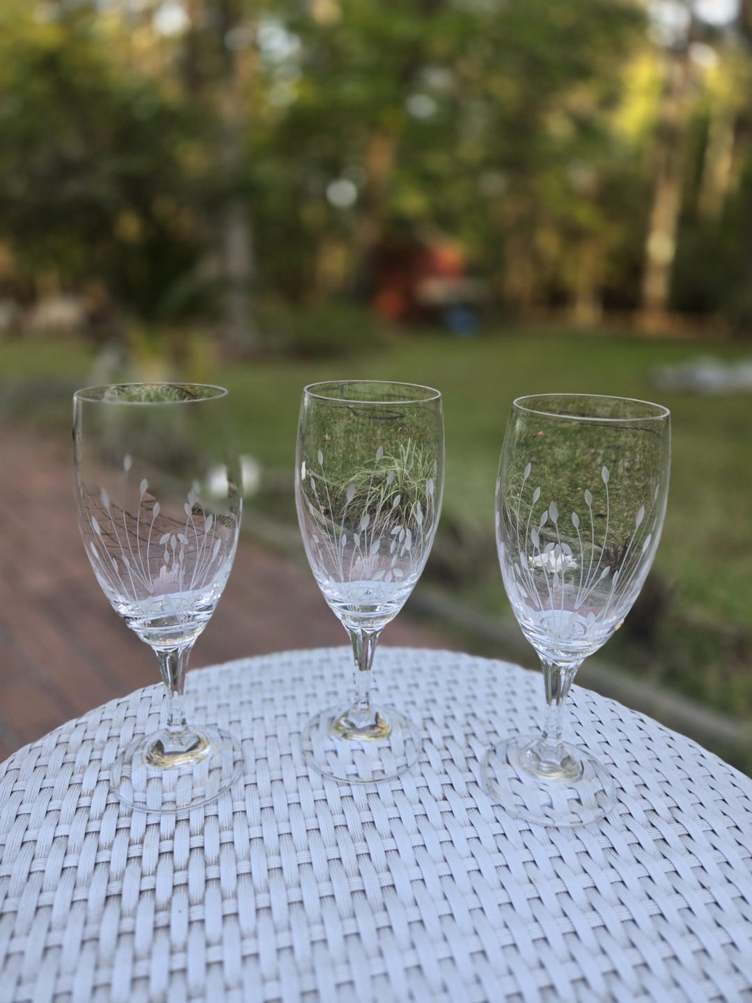 Set of 3 Princess House Garden Mist Water/iced Tea Crystal Glassware - Etsy