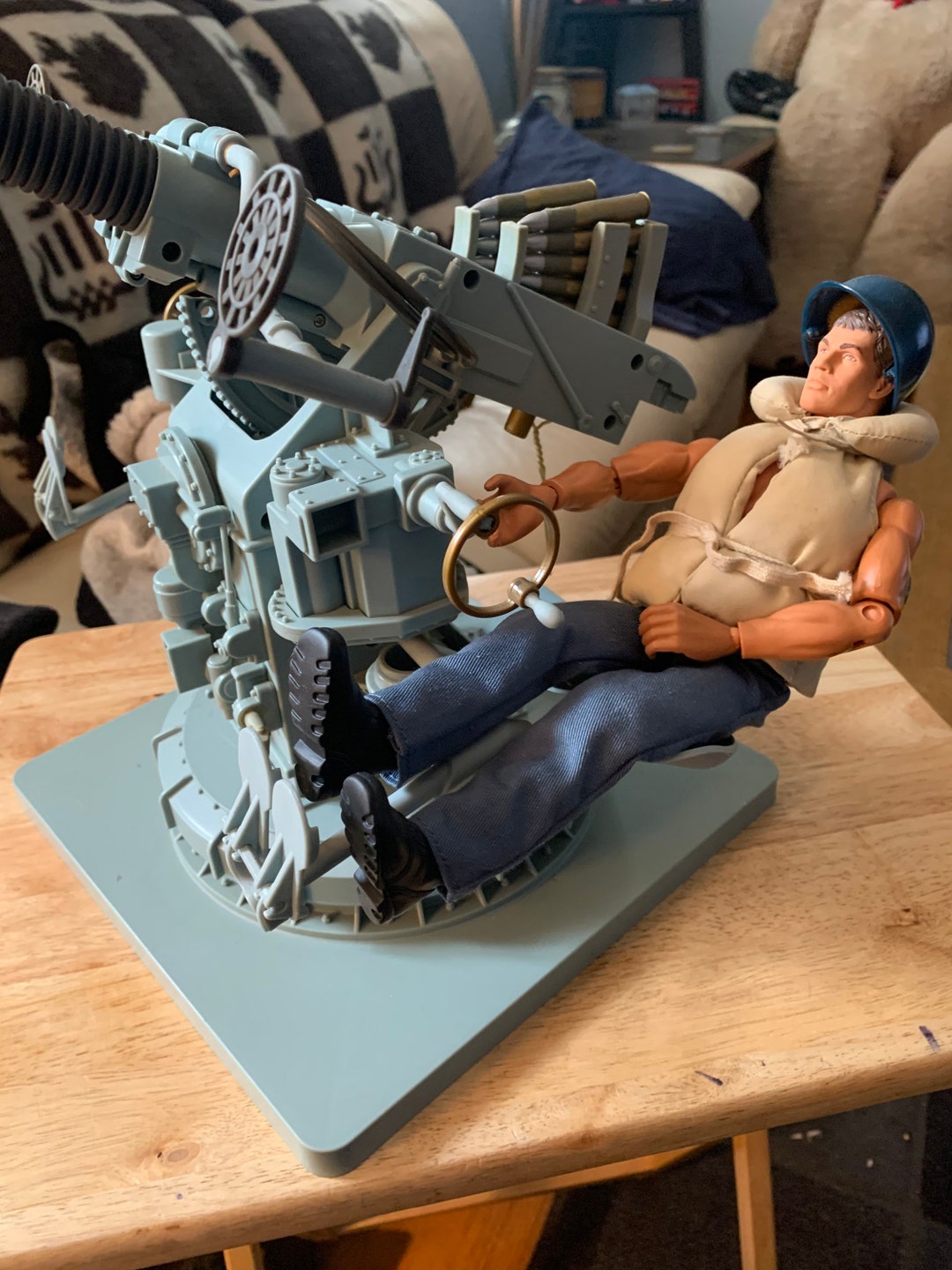 Vintage Hasbro, 12 Inch G.I. Joe Navy Gunner Twin Mount Anti-aircraft ...