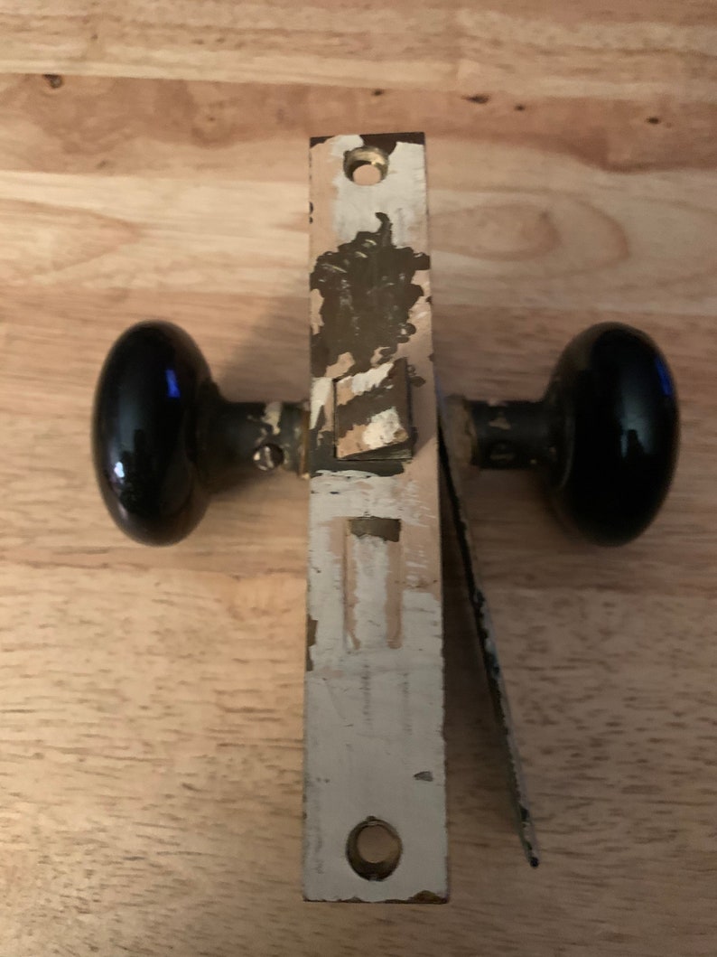 1930s Skeleton Key Lock Set With Black Porcelain Door Knobs as - Etsy