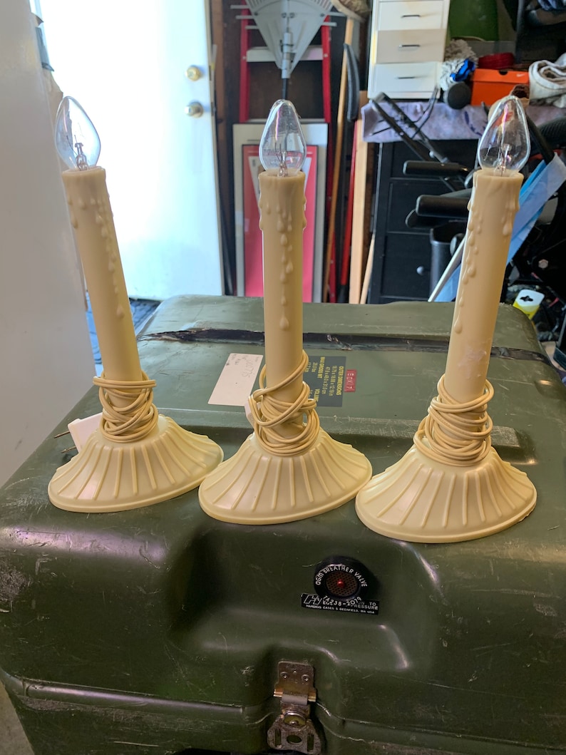 Vintage Christmas Candles, That Light up Three of Them 8 Inches Tall ...