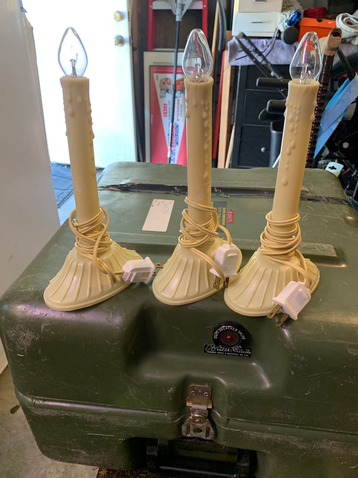 Vintage Christmas Candles, That Light up Three of Them 8 Inches Tall ...