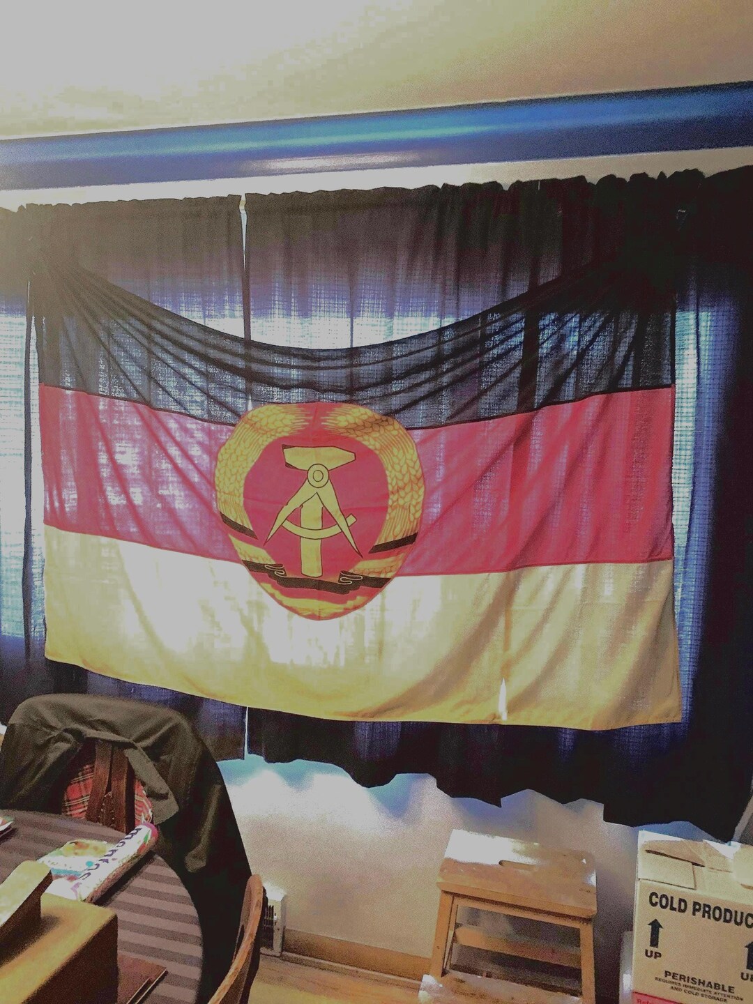Vintage 1950s 1960s Original Cold War DDR East German Flag 71 Inches ...
