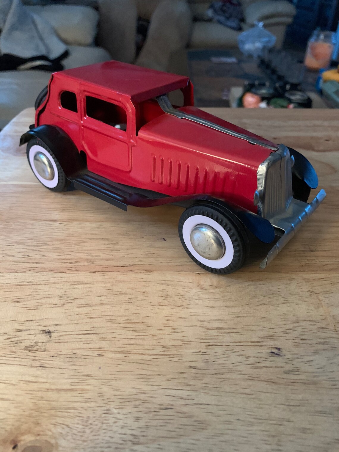 Vintage Reproduction Tin Hot Rod Red and Black Rubber Tires Made in ...