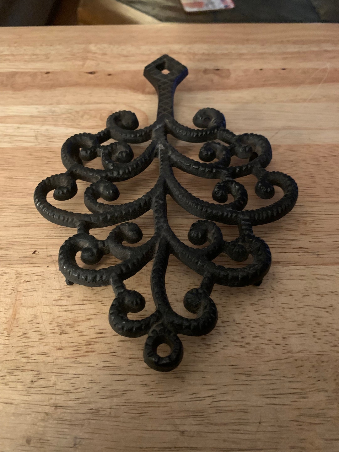 Vintage Cast Iron Black Trivet - Etsy