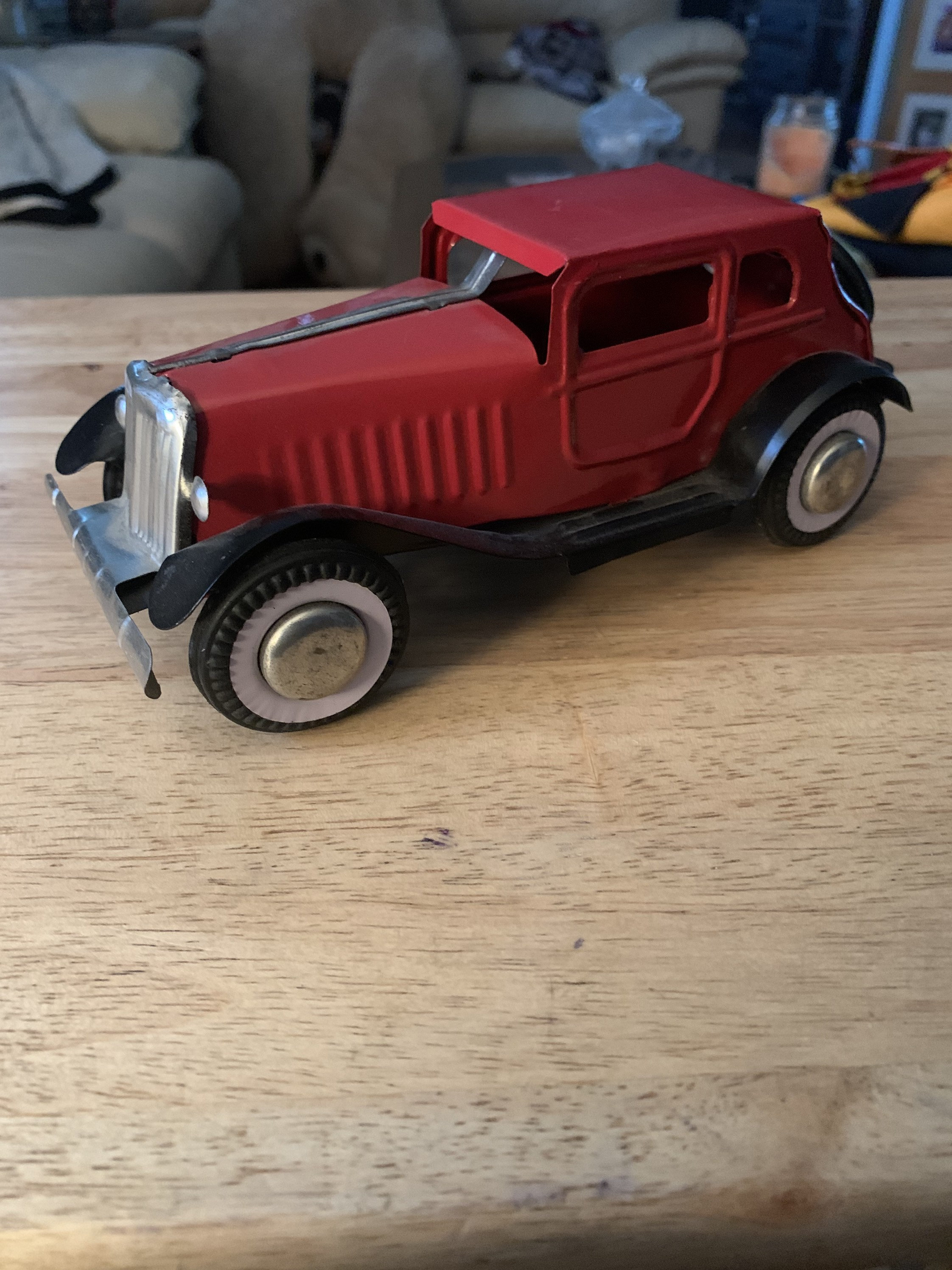 Vintage Reproduction Tin Hot Rod Red and Black Rubber Tires Made in ...