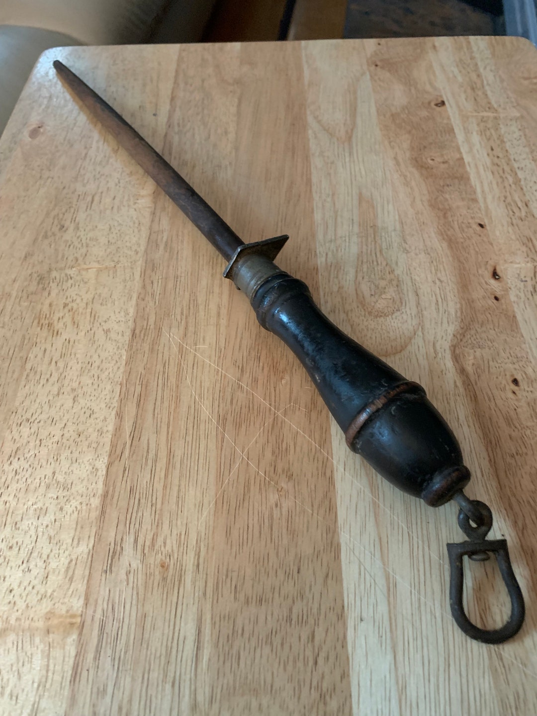 Vintage Knife Sharpener With Wood Handle - Etsy