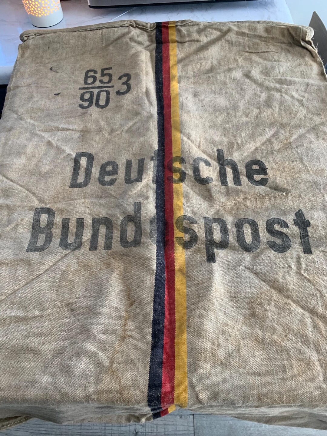 Vintage 1970s German Mail Bag, Heavy Duty Canvas Deutsches Bundespost ...