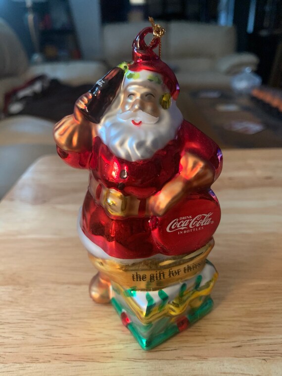 Coca-cola Santa Glass Ornament and Polar Bear No Chips or - Etsy