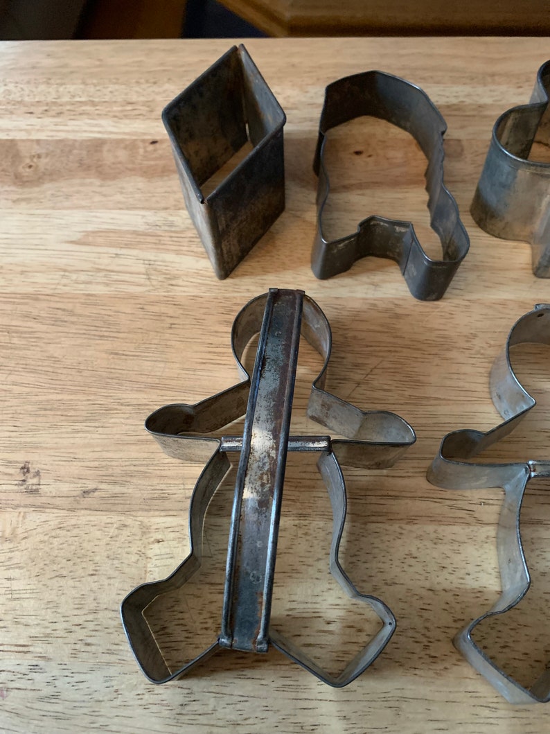 Old Antique Metal 5 Total Cookie Cutters - Etsy