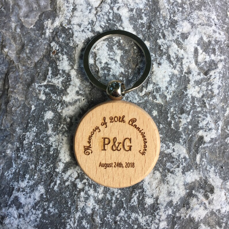 Laser Engraved Personalized Wooden Key Chain With Company Logo - Etsy