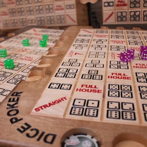 Dice Poker Solid Maple Game Board - Etsy Canada