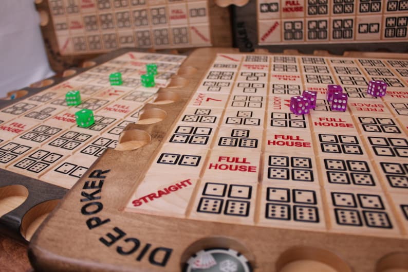 Dice Poker Solid Maple Game Board - Etsy Canada