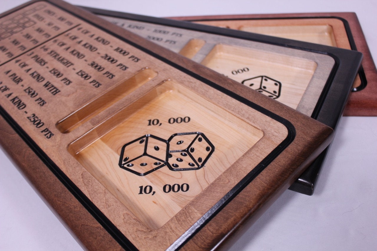 Farkle 10,000 Dice Solid Maple Game Board With Dice Included - Etsy