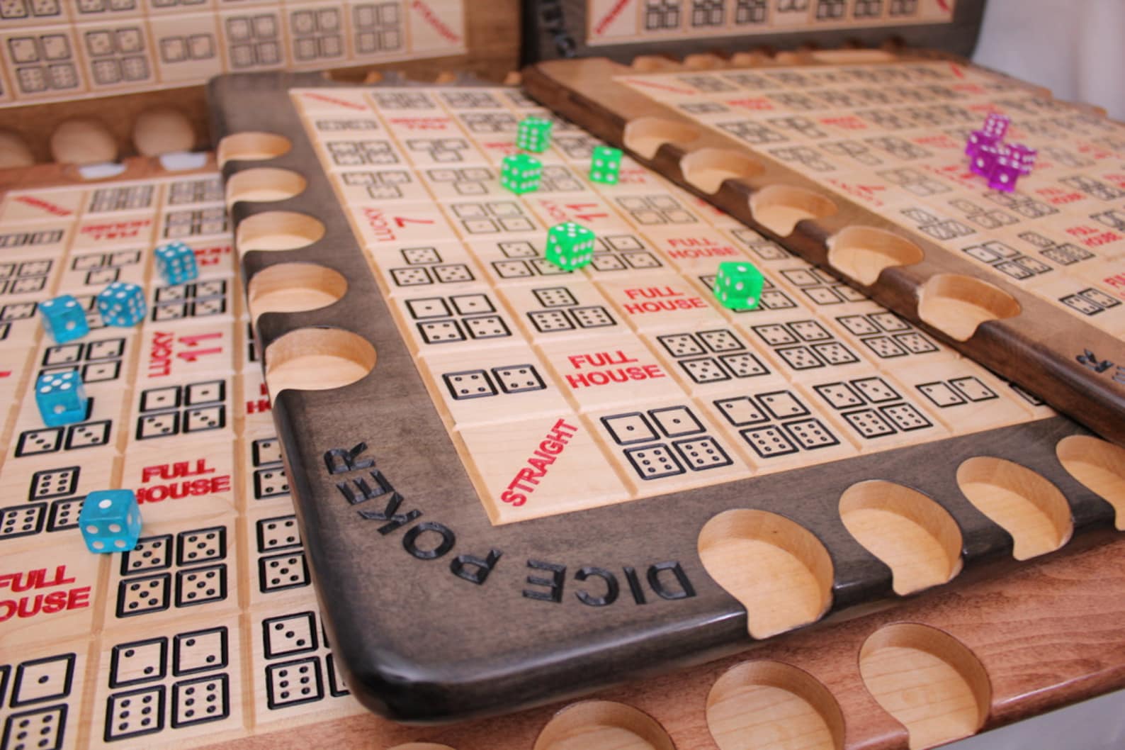 Dice Poker Solid Maple Game Board - Etsy Canada