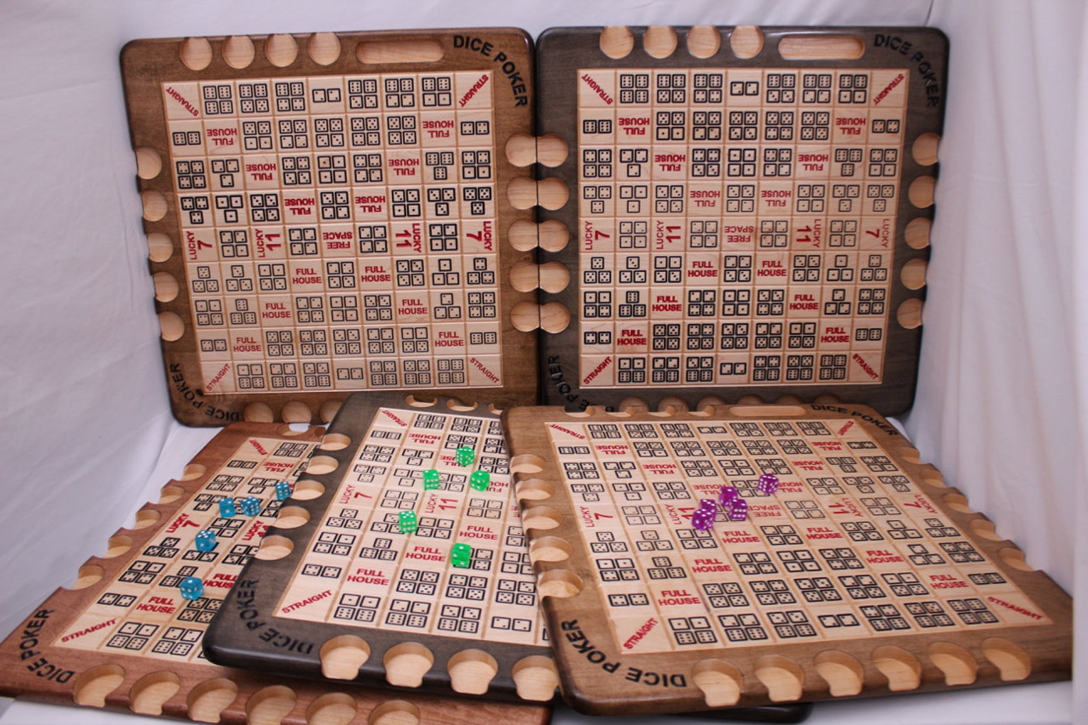 Dice Poker Solid Maple Game Board - Etsy Canada