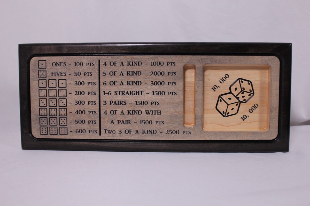 Farkle 10,000 Dice Solid Maple Game Board With Dice Included - Etsy
