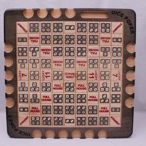 Dice Poker Solid Maple Game Board - Etsy Canada