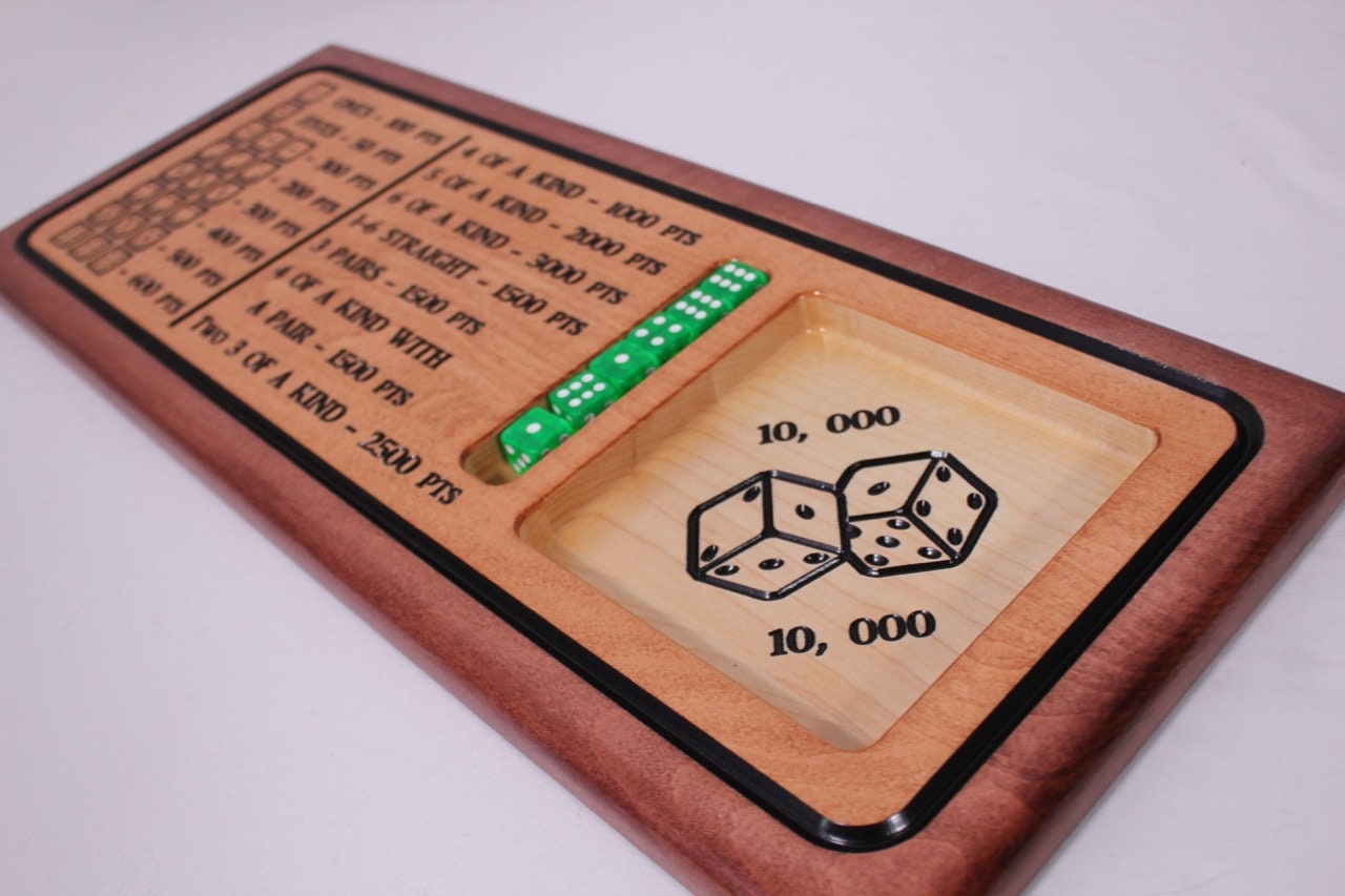 Farkle 10,000 Dice Solid Maple Game Board With Dice Included - Etsy