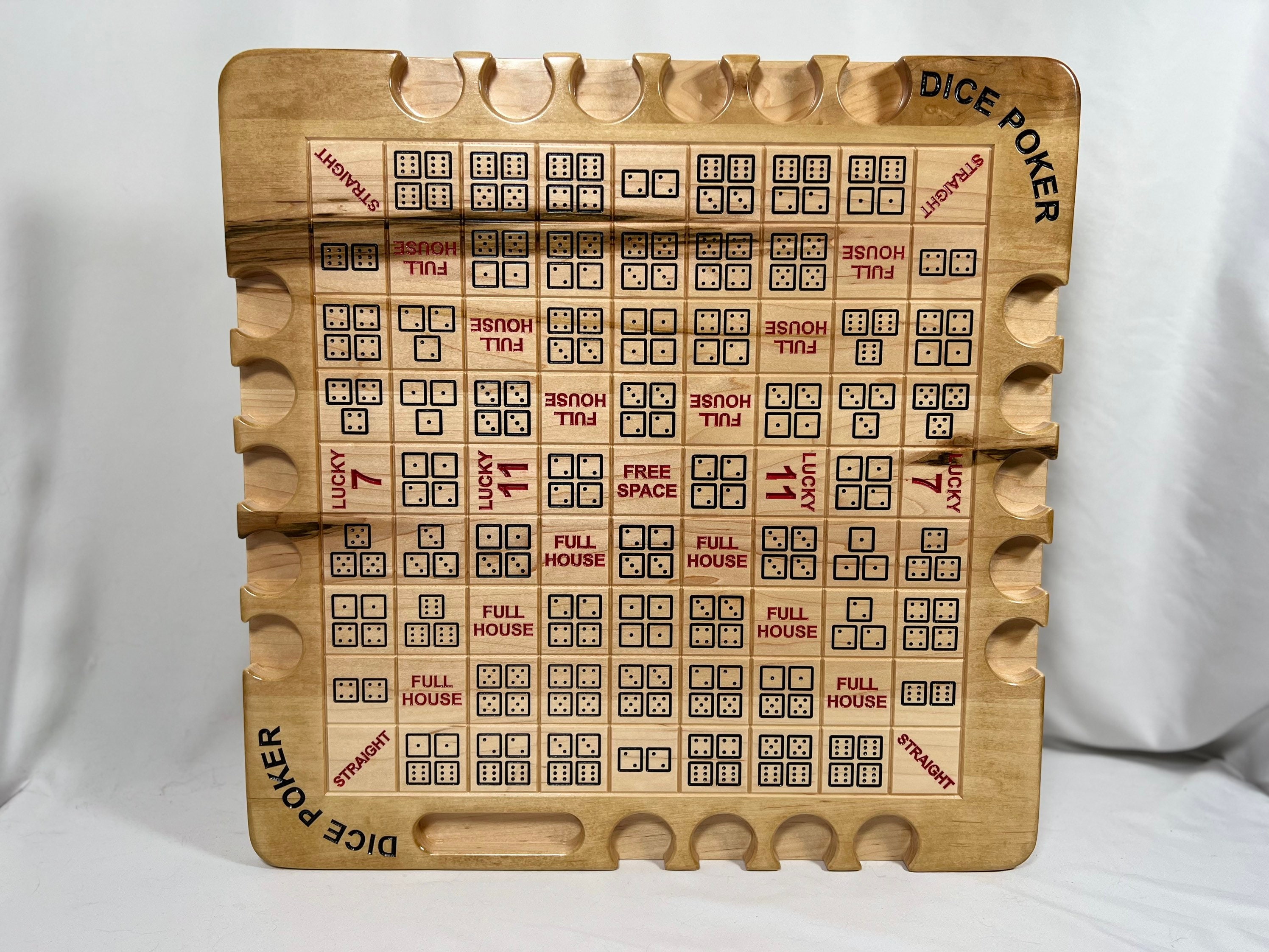 Dice Poker Solid Maple Game Board - Etsy Canada