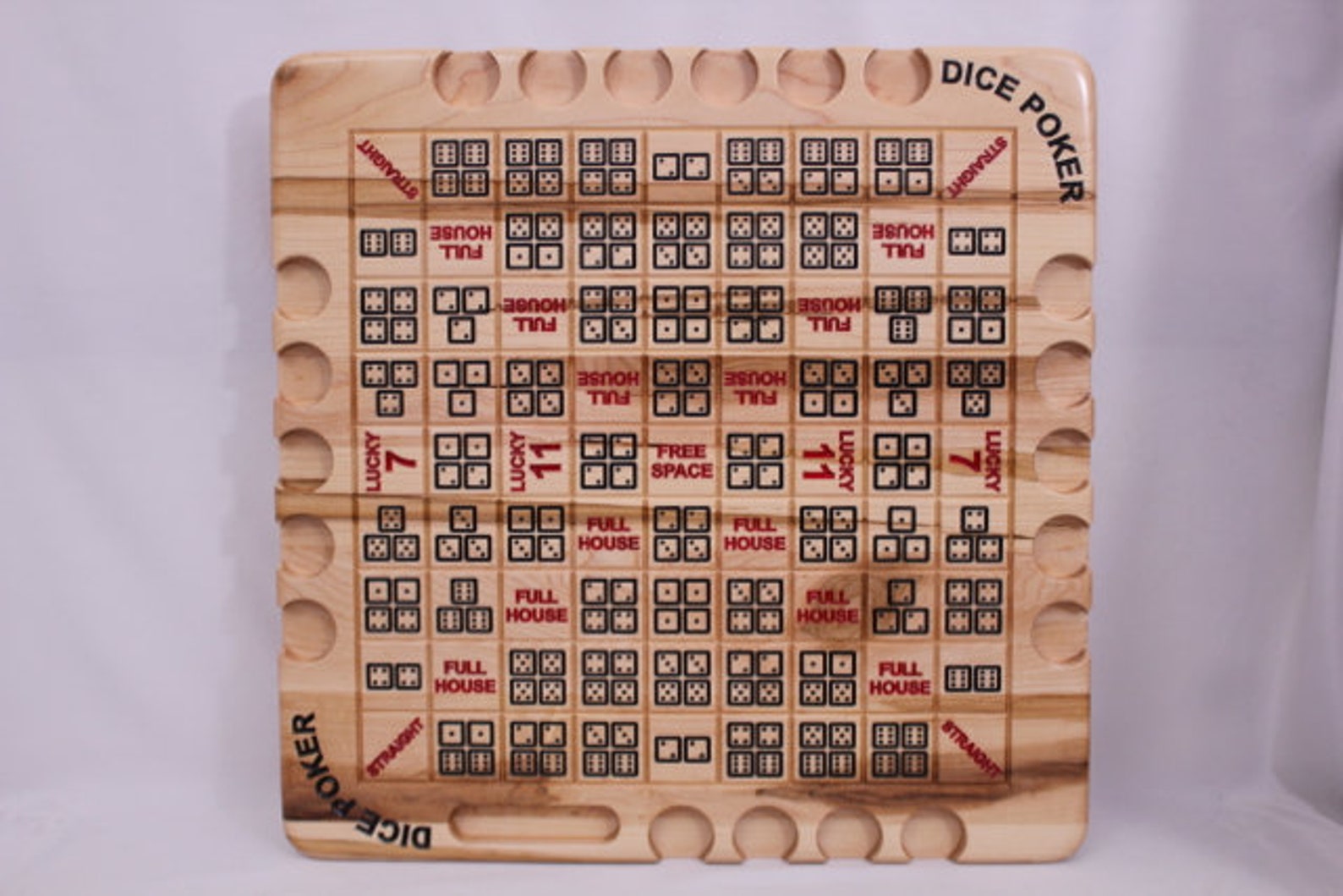 Dice Poker Solid Maple Game Board - Etsy Canada