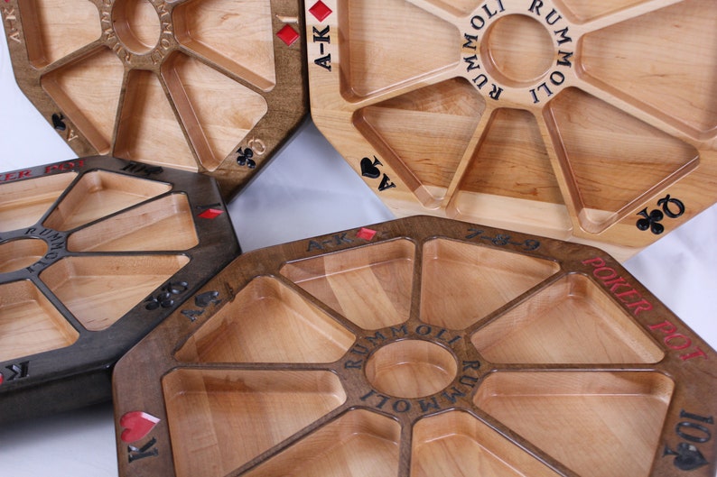 Deep Pocket Rummoli Board With Lazy Susan Base - Etsy