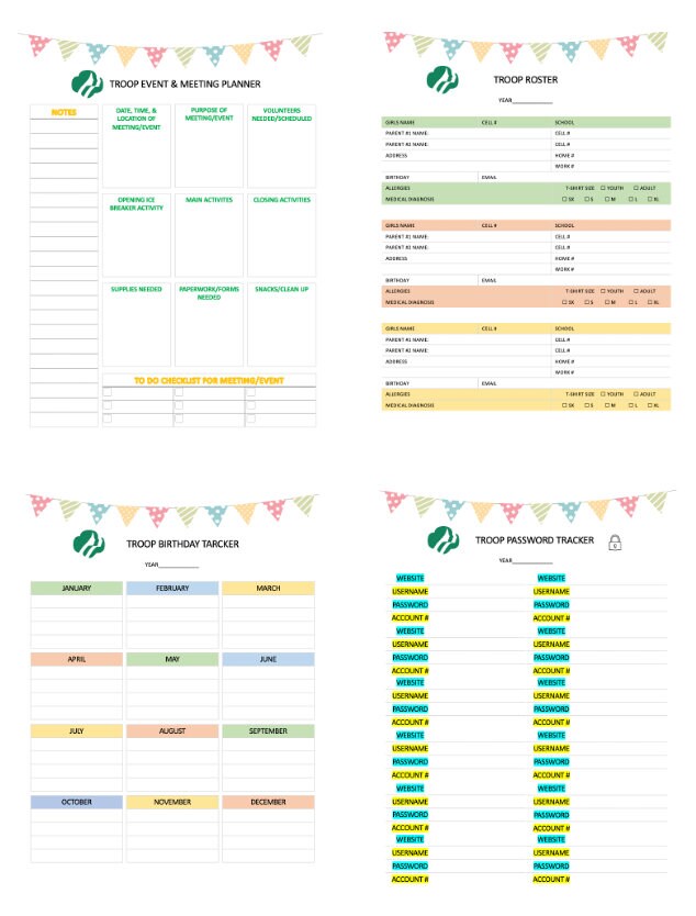 Girl Scout Leader Binder Templates - Etsy