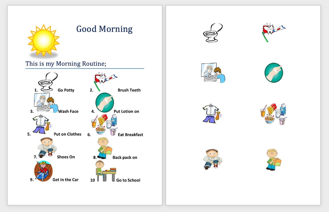 Good Morning Visual Routine - Etsy